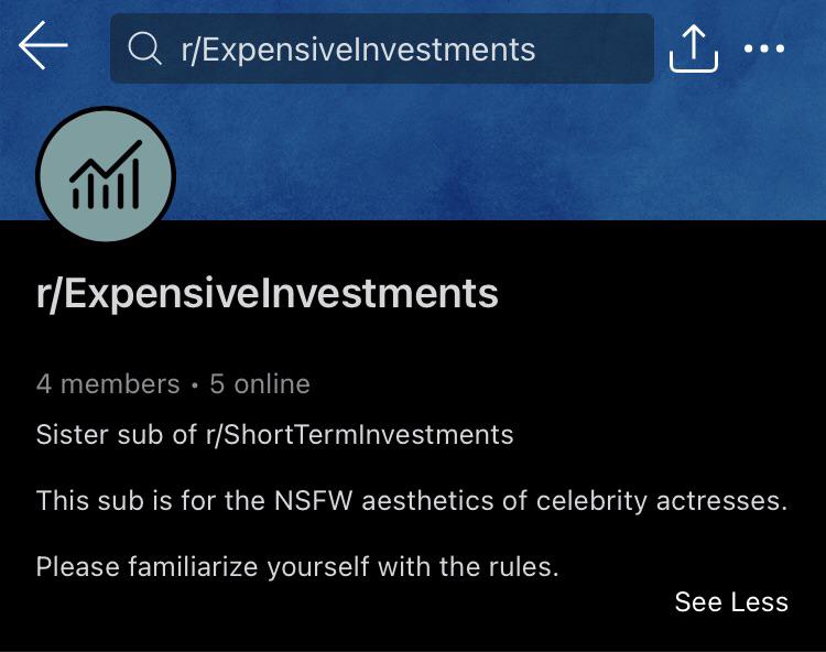 Check out our sister sub: r/ExpensiveInvestments | Scrolller
