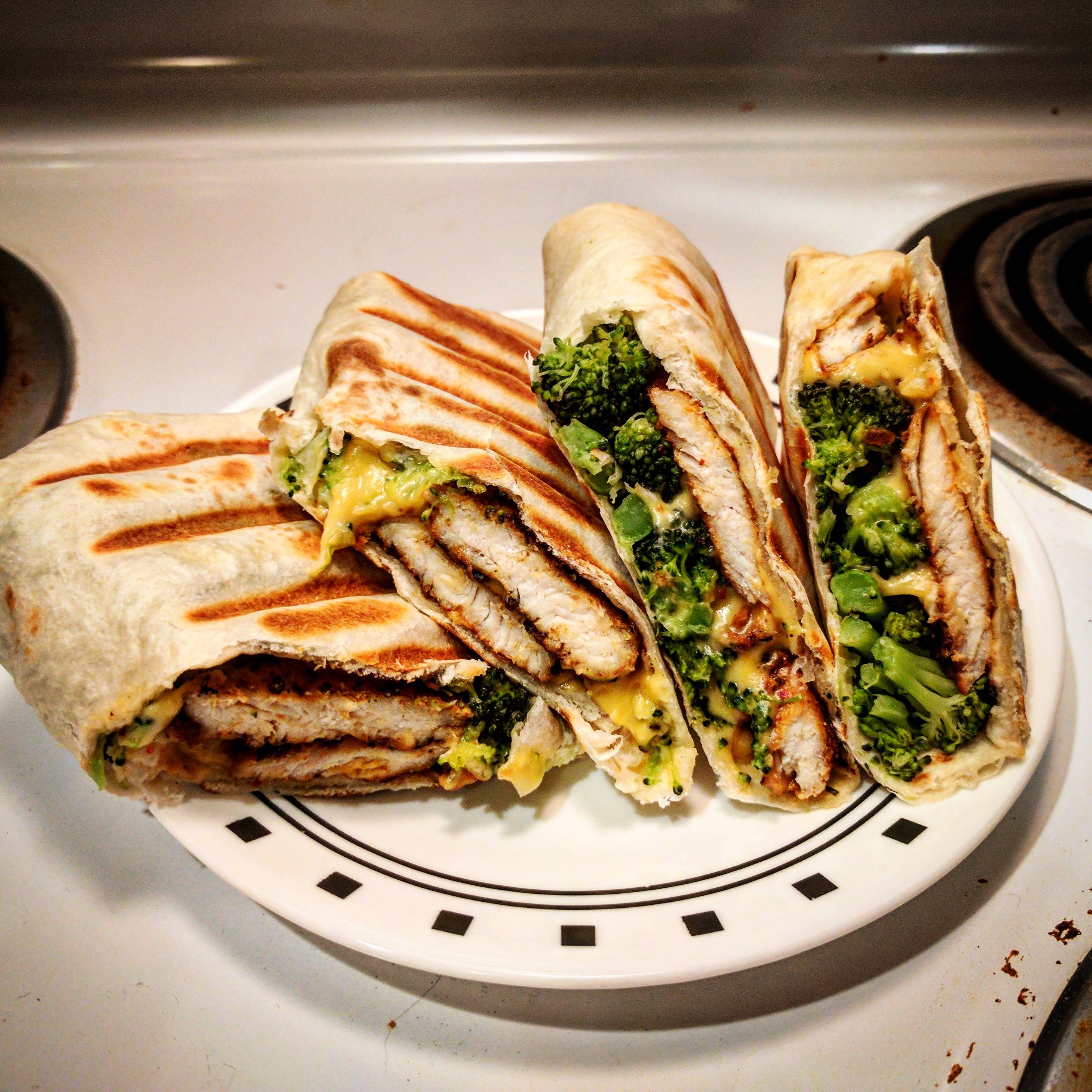 Cheesy Chicken Broccoli Tortilla Wrap | Scrolller