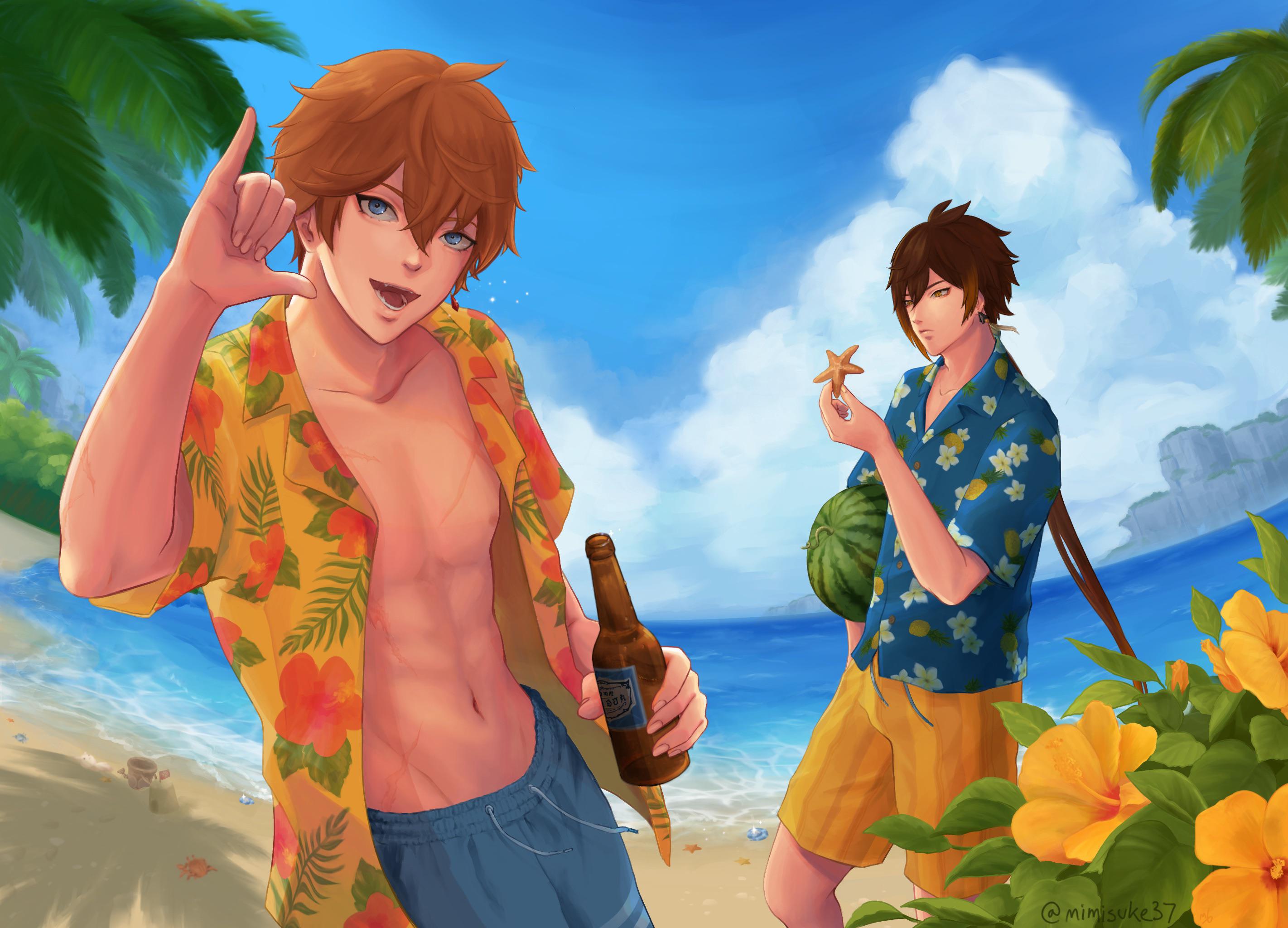 Childe and Zhongli at the beach ☀️ | Scrolller