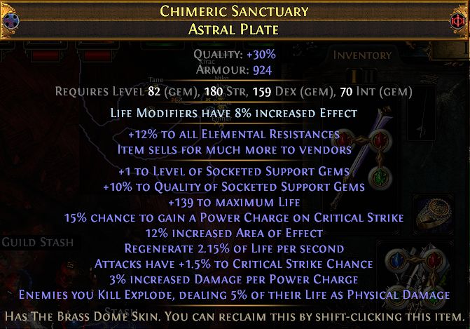 Chimeric Sanctuary Astral Plate, my first perfect chest | Scrolller