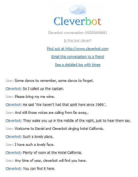 cleverbot and me trying to relive 1977 | Scrolller