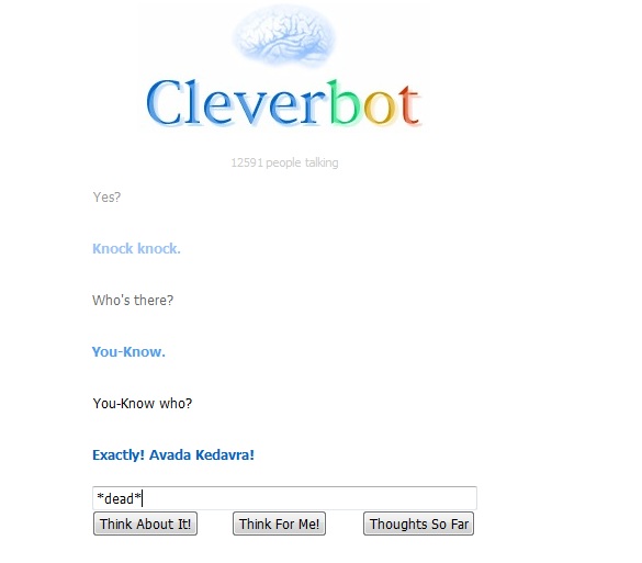 Cleverbot really DOES like HP. | Scrolller