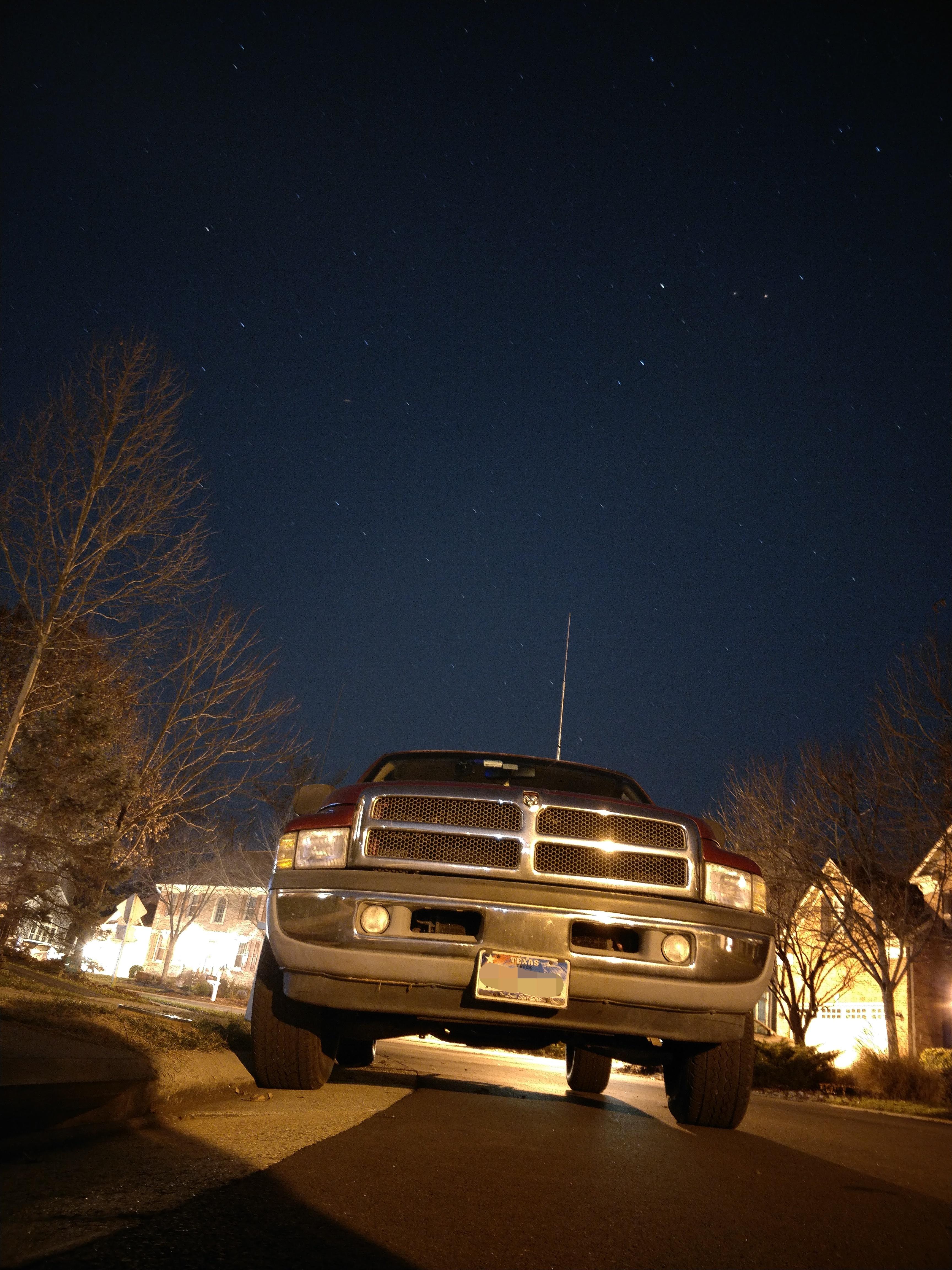 Clifford the Big Red Dodge at night | Scrolller