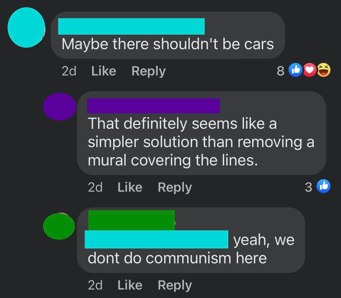 closing a road = communism | Scrolller