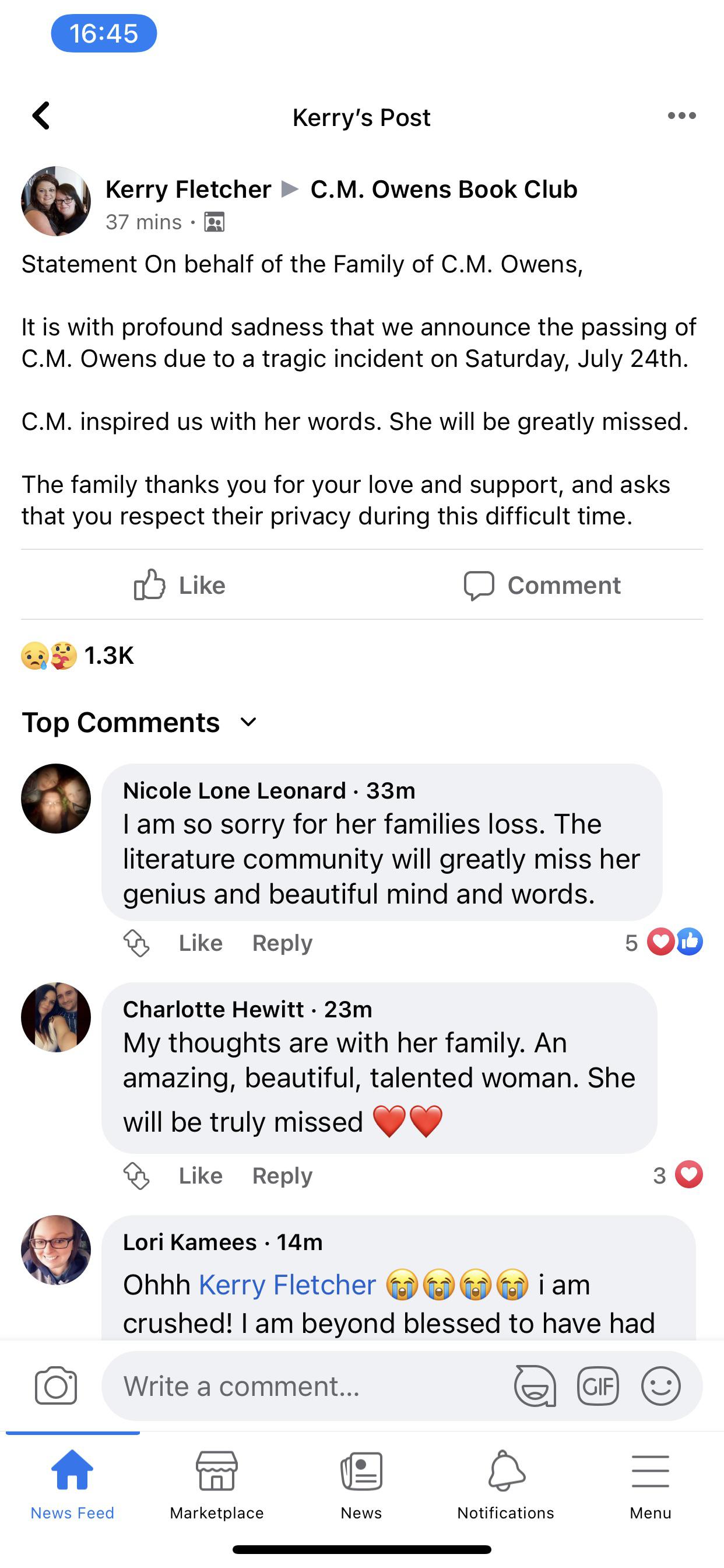 CM Owens/Kristy Cunning tragically passed away. | Scrolller