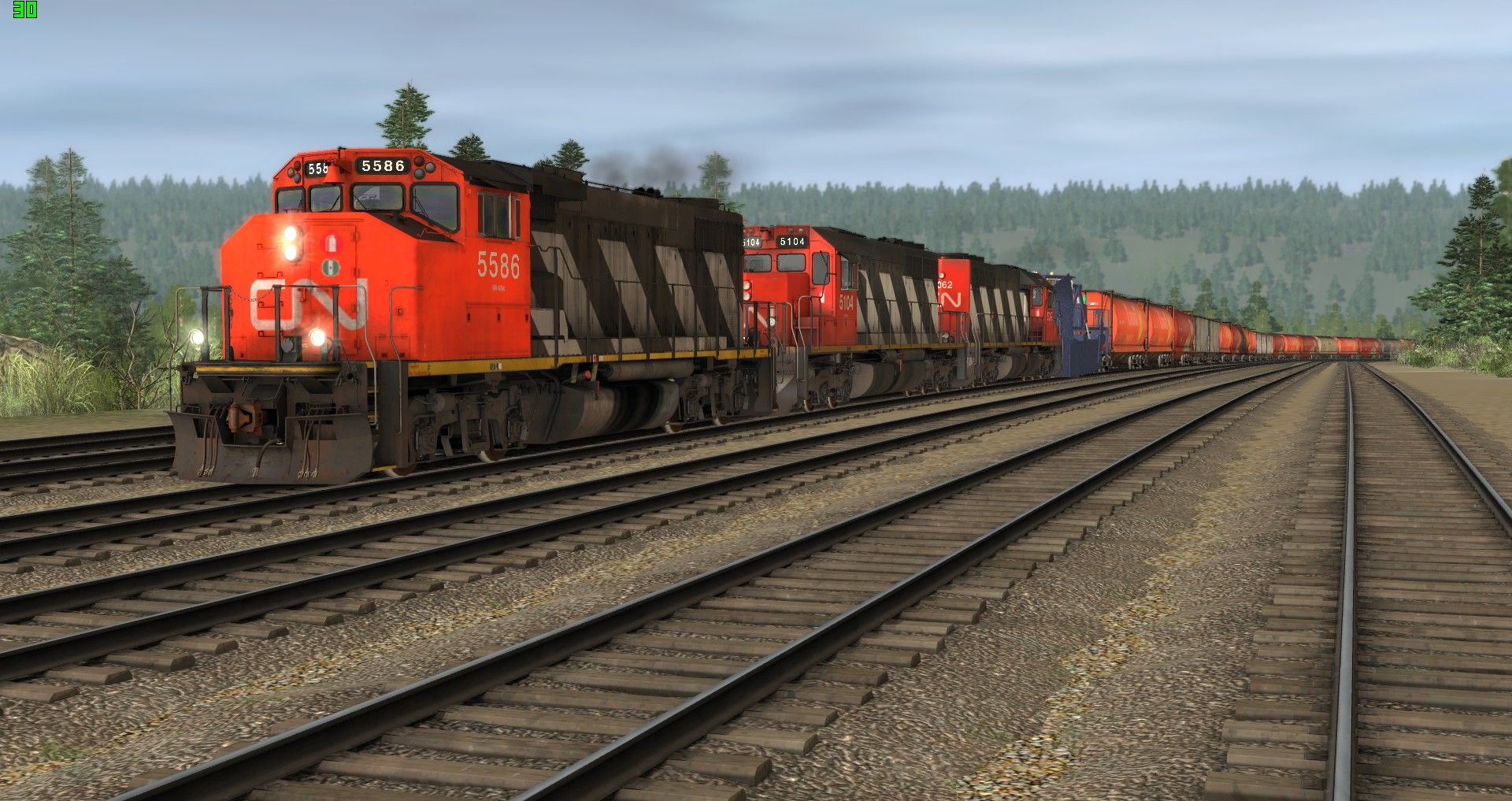 CN GP38-2W 5586 leading Train 413 | Scrolller