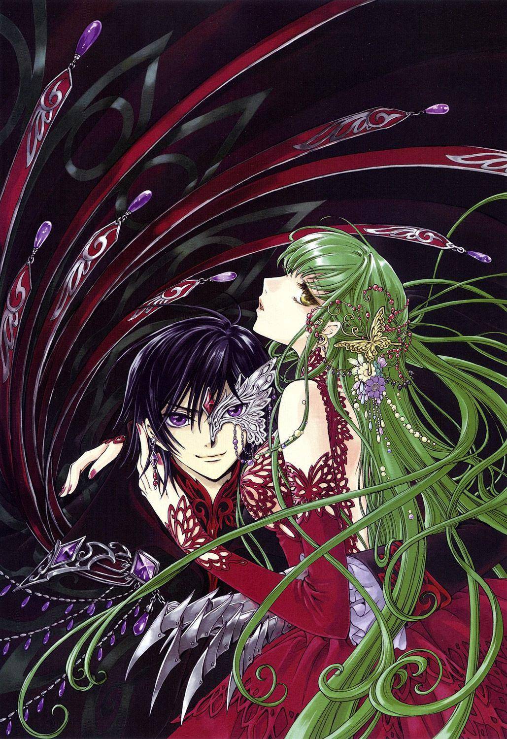 Code Geass Official Clamp Artwork - Lelouch and C.C. | Scrolller