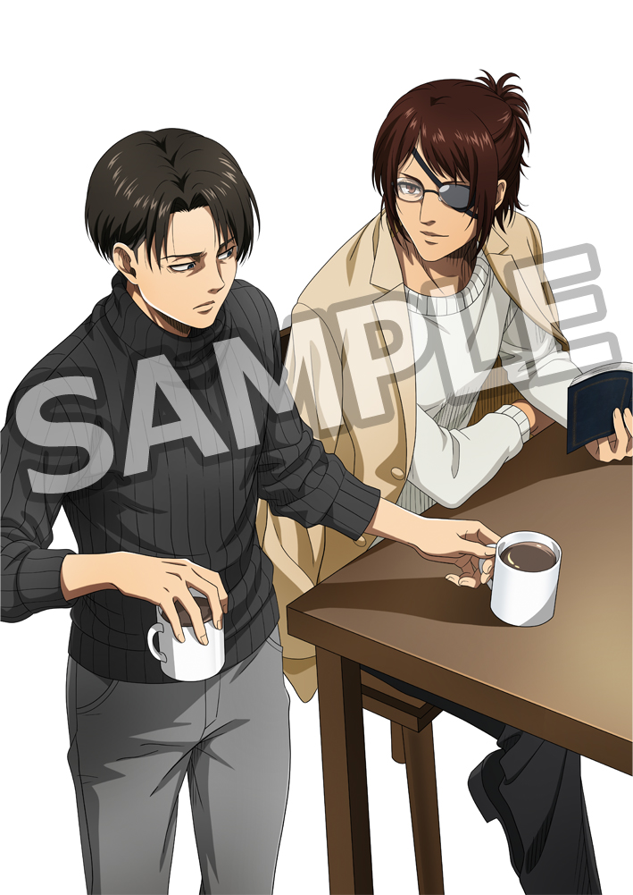 Color version of Levi & Hange illustration Exclusive for purchasing Japanese S4 Blu Ray Volume 1 ...