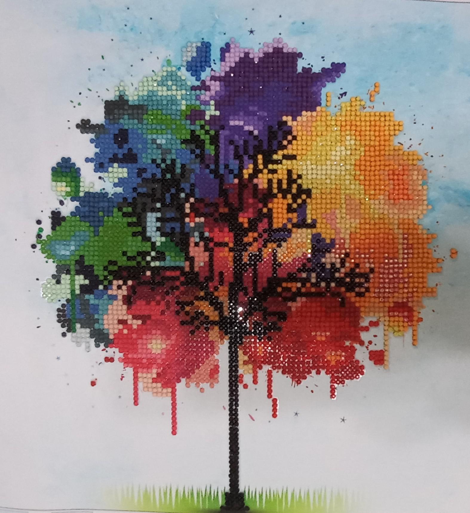 Colorful Tree, Diamond Art, Me, 2021 | Scrolller