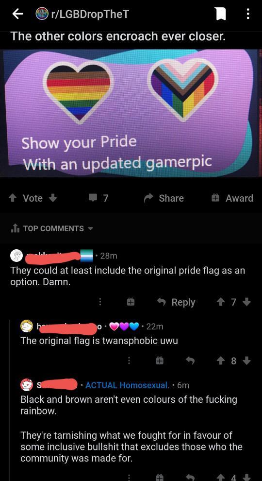 Colors that represent queer poc and trans people is seen as "encroaching" 🙄 | Scrolller