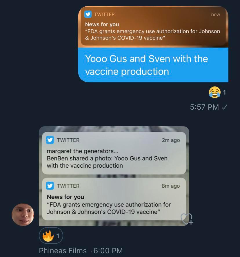 Congratulations Gus and Sven getting your vaccine approved | Scrolller