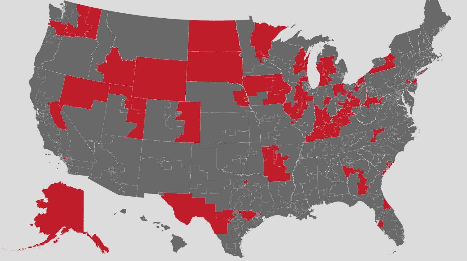 Congressional Districts in red have RINO representatives! Don’t vote ...