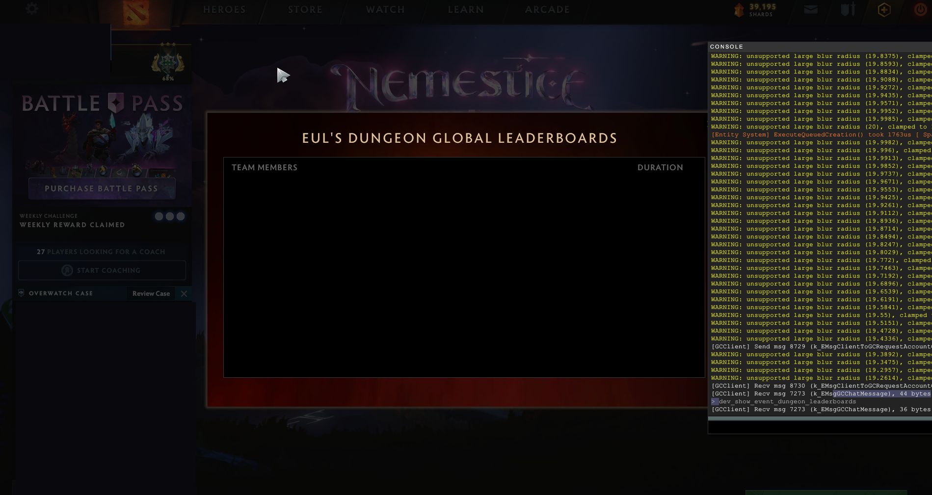Console command to show event mode leaderboard for "Eul's Dungeon". Future PvE event? | Scrolller