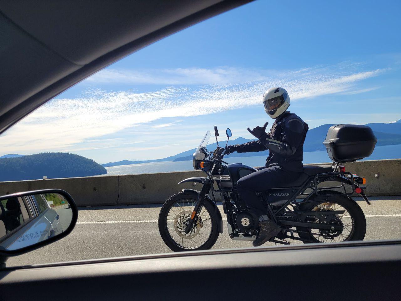 Cruising the Sea to Sky highway in Vancouver, BC, Canada on a Himalayan 2021 | Scrolller