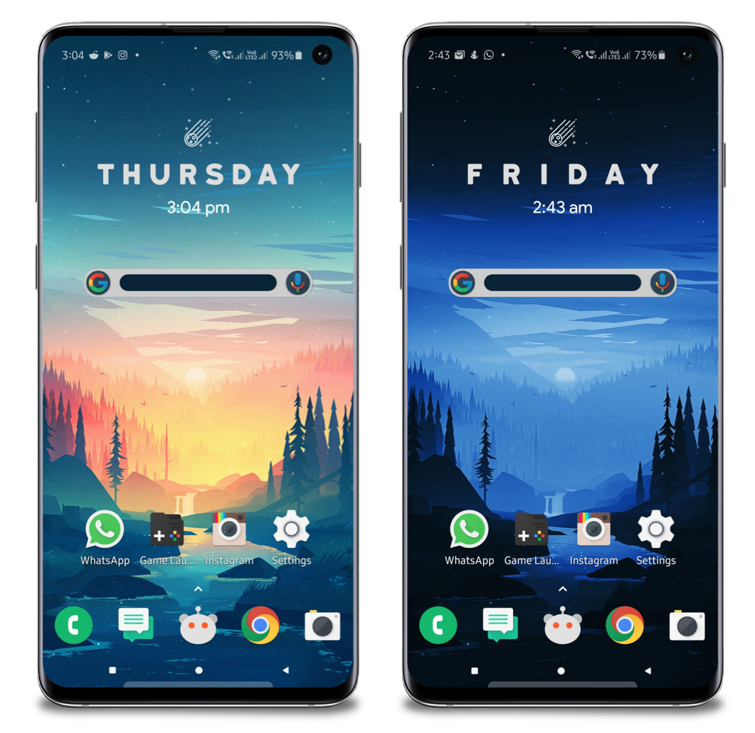 Current Setup with KWGT widgets. | Scrolller
