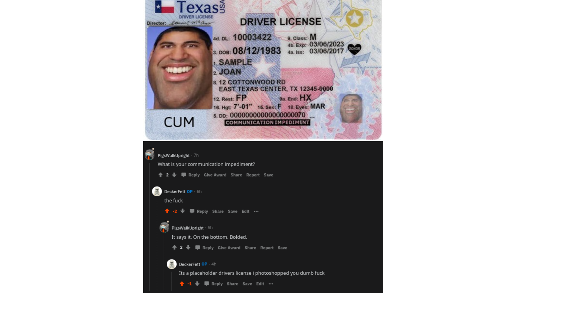 Cursed drivers license | Scrolller