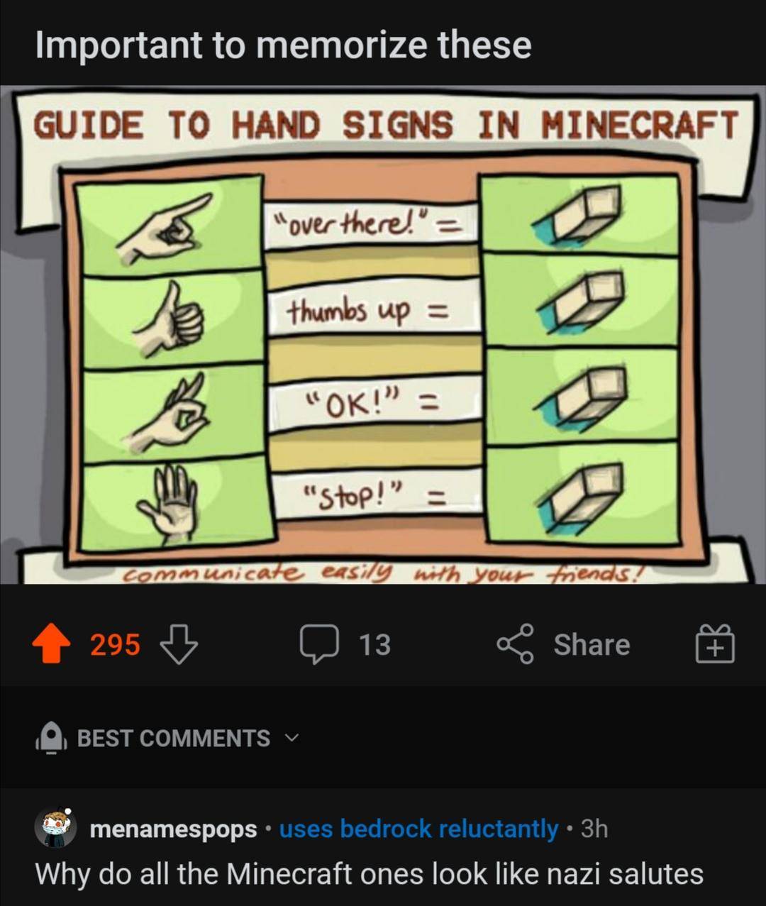 Cursed minecraft hand sign | Scrolller