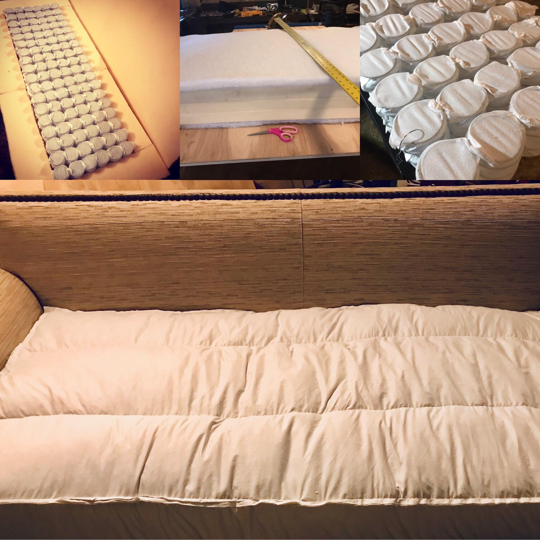 Custom sofa insert we did recently. Foam, springs, down feathers, and poly. She was a beast! 😬 ...