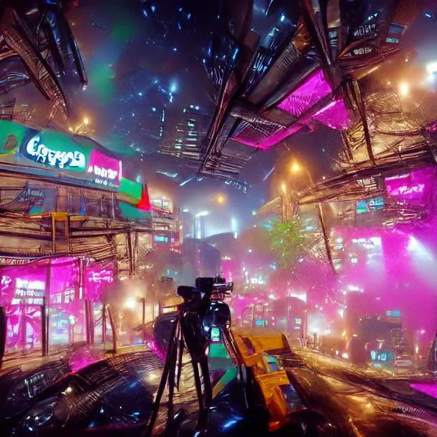 cyberpunk city filled with neon lights in a colorful dreamy nebula CryEngine | Scrolller