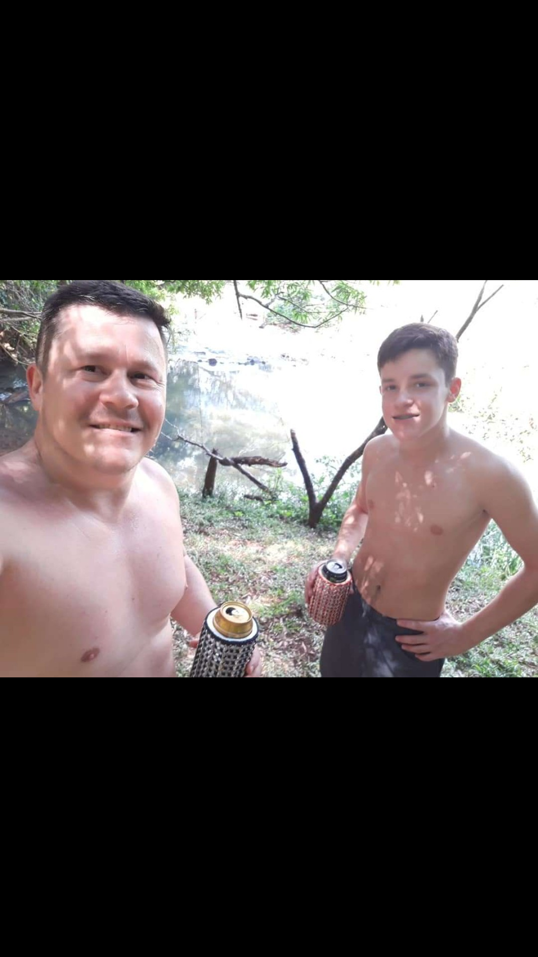Dad And I Enjoying The Day With Beer Scrolller