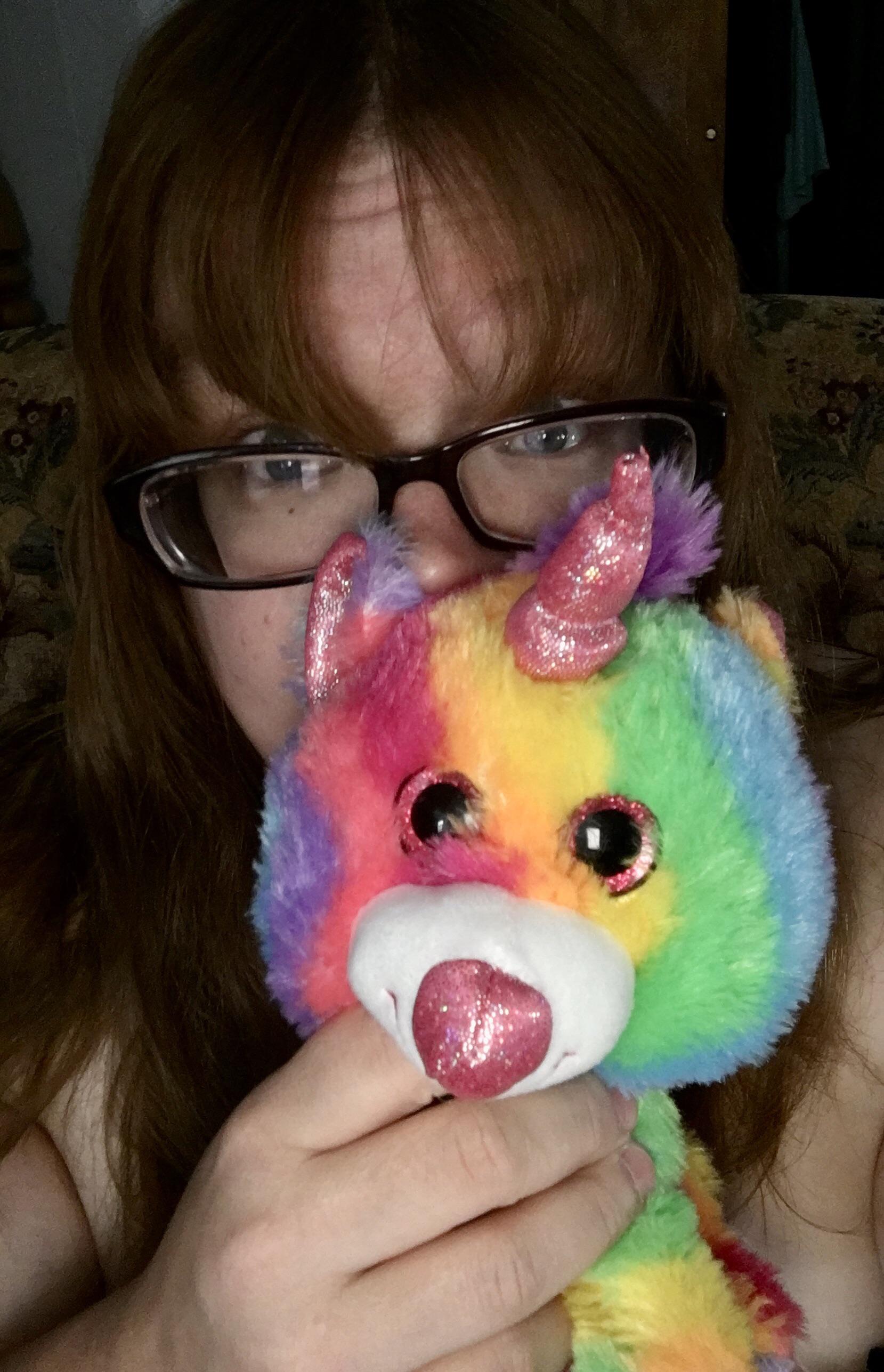 Daddy got me a new stuffie…. Frankie the unicorn! | Scrolller