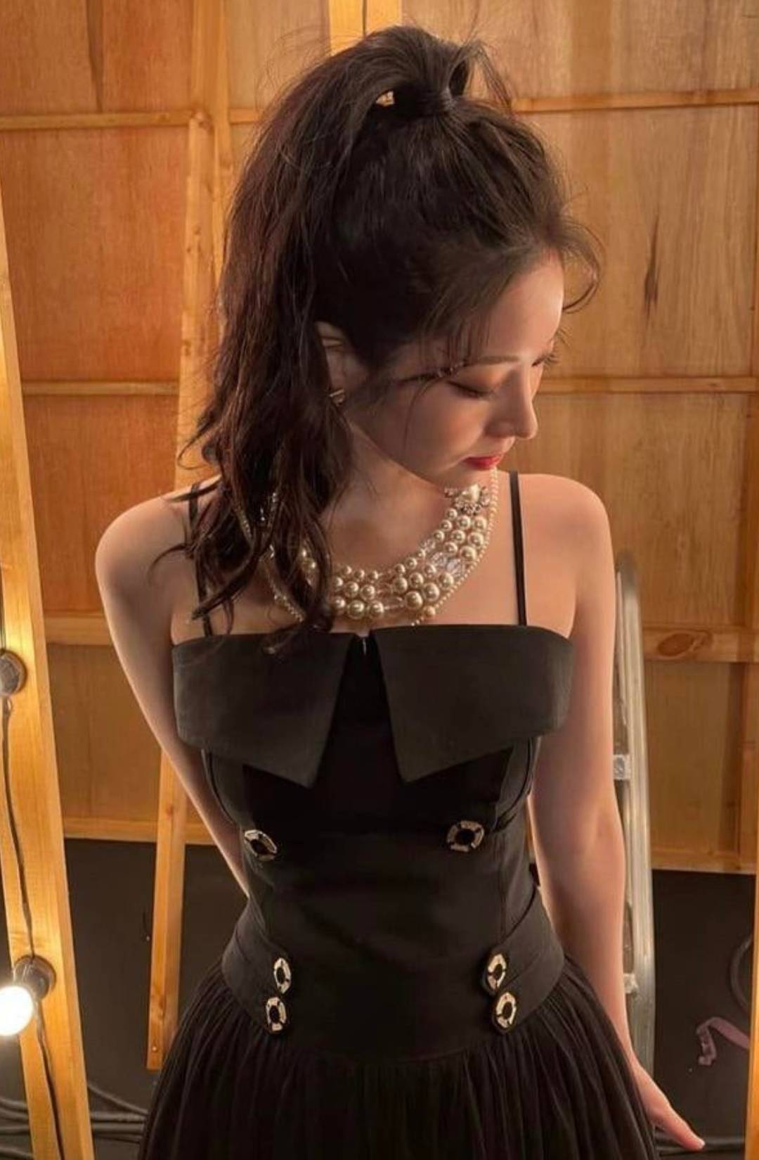 Dahyun - high ponytail, black dress, perfect world outfit | Scrolller