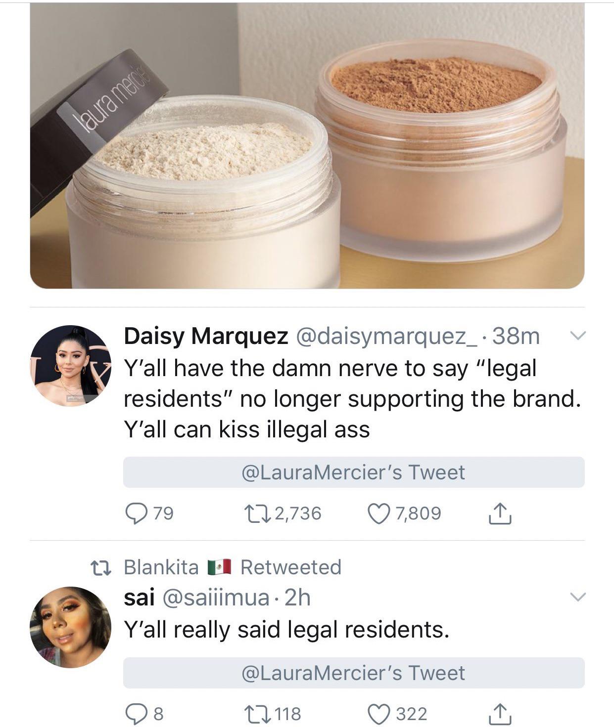 Daisy Marquez starts a twitter storm after Laura Mercier included ‘Legal Resident’ in giveaway ...