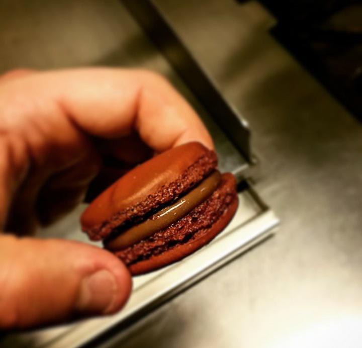 Dark chocolate macaron | Scrolller