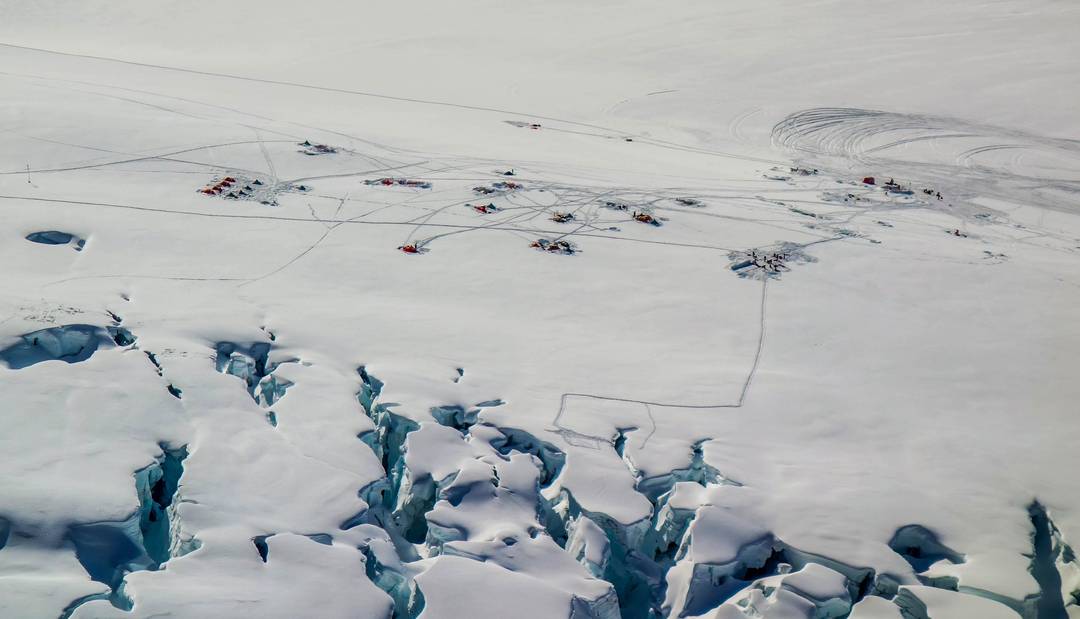 Denali base camp from the SW ridge of Mt. Francis | Scrolller