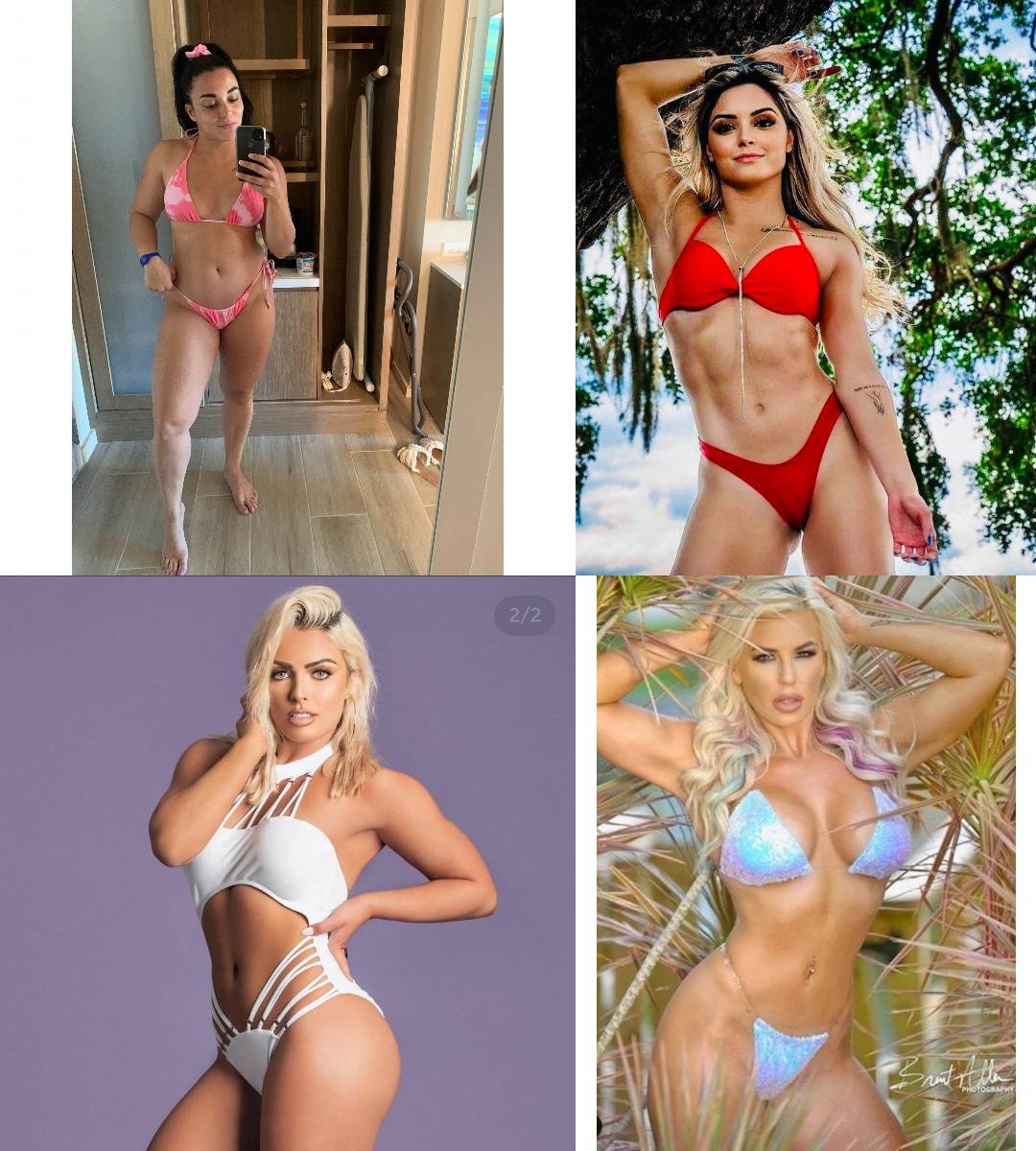 Deonna Purrazzo Vs Tay Conti Vs Mandy Rose Vs Dana Brooke.(Wrestler Sexiest Wearing A Bikini ...