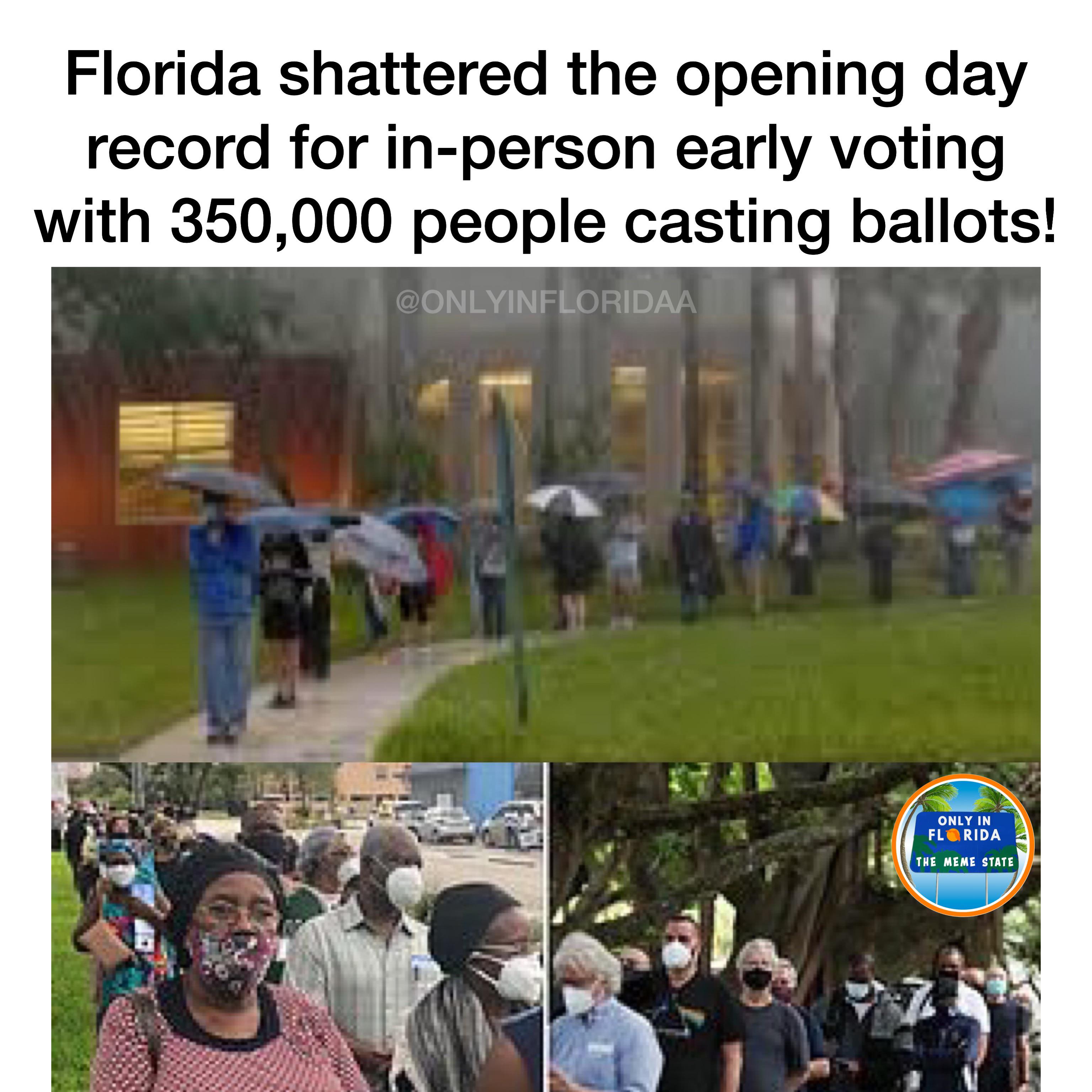 Despite Rain And Long Lines Florida Breaks Early Voting Records For