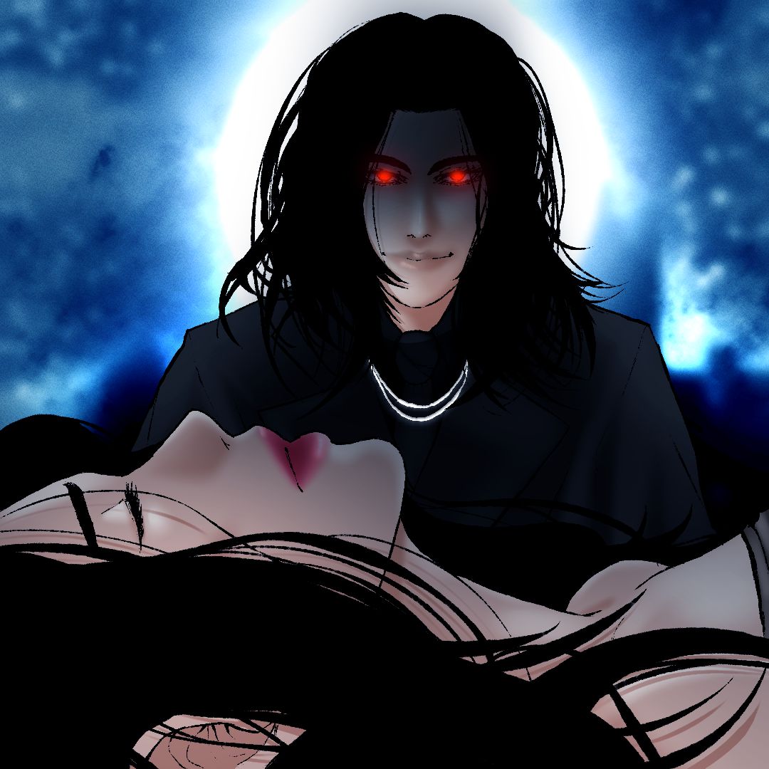 Did a quick fanart of I'm not a vampire revamped! Used 1979 Dracula movie poster as a refrence ...