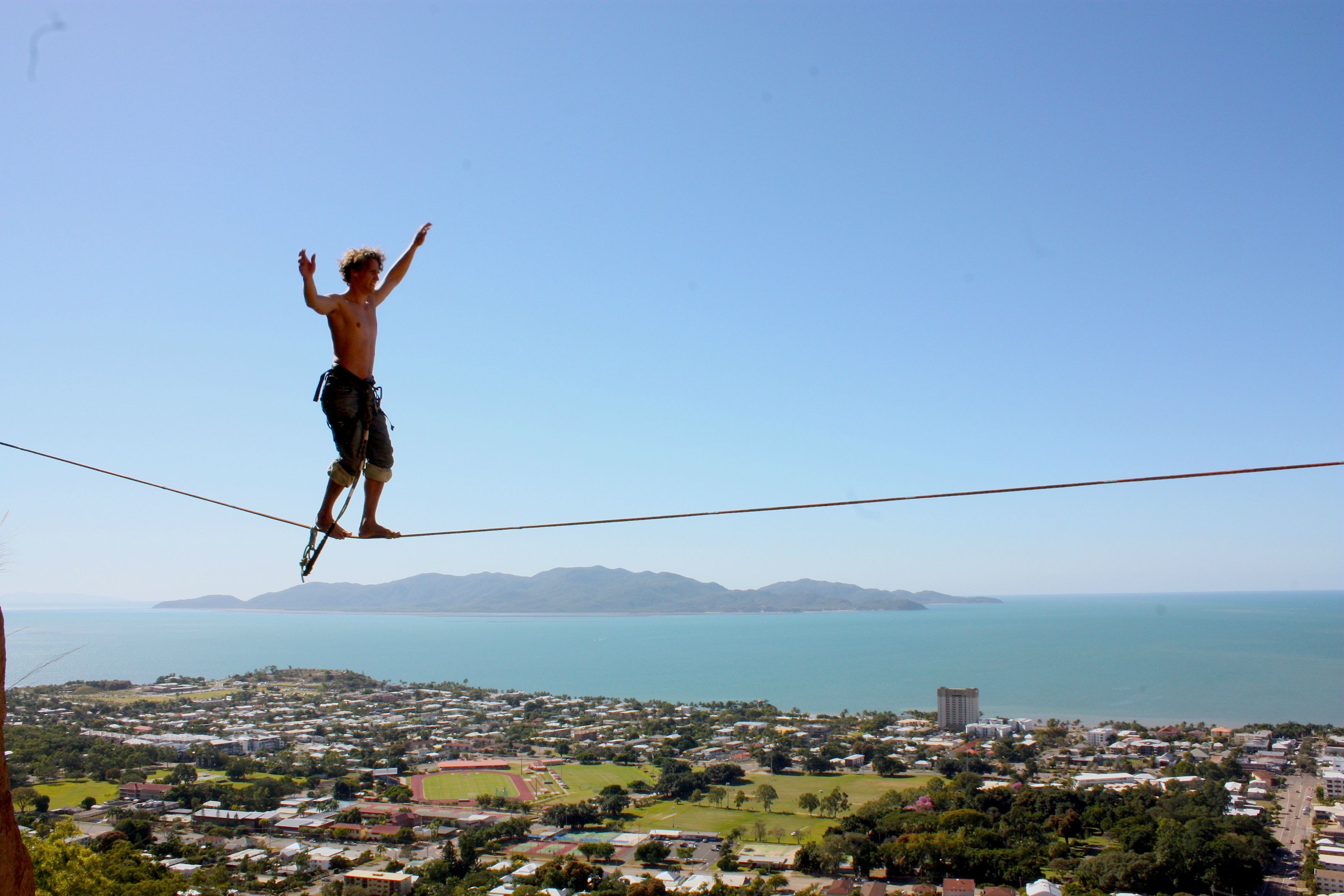 Did my first highline today. Was scared shitless until I forced myself to take a full front flip ...