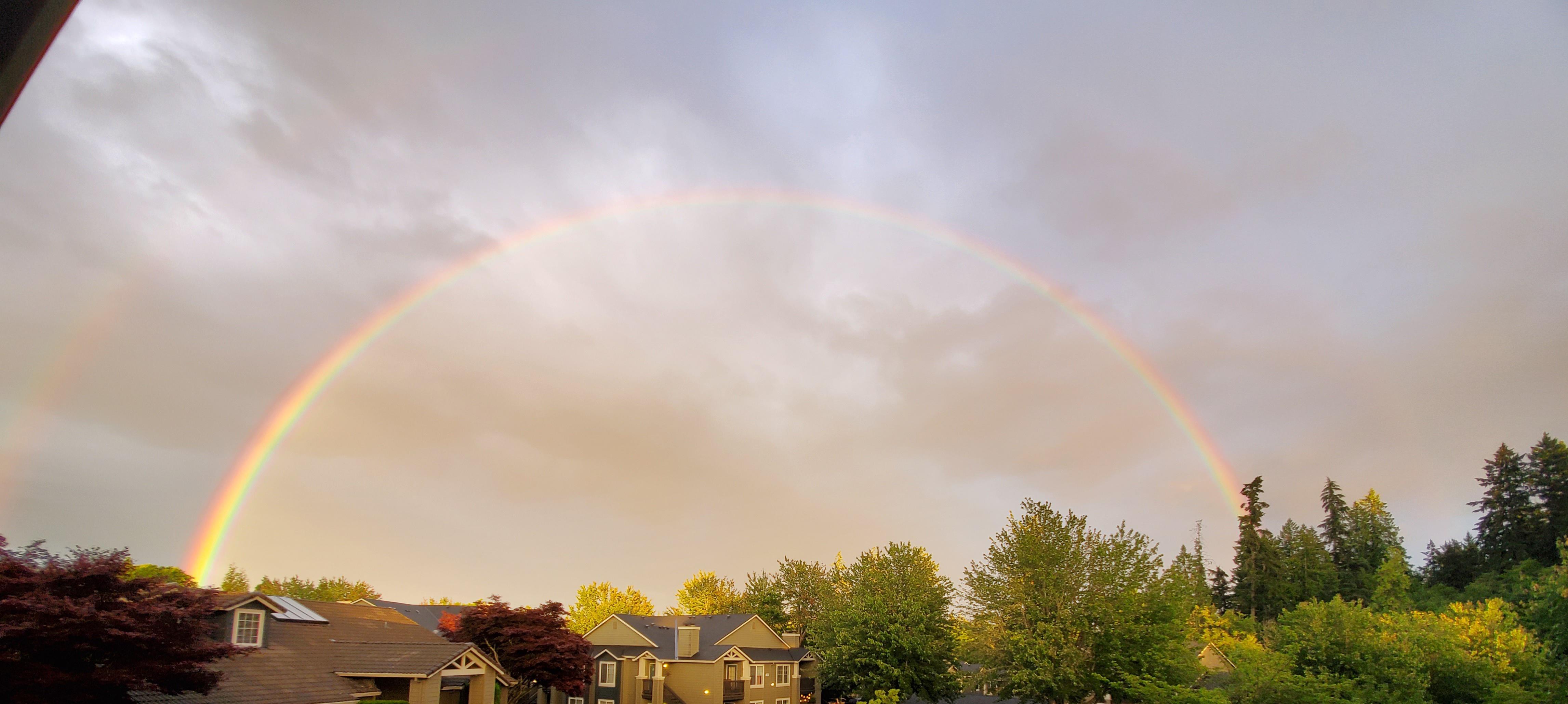 Did you catch a glimpse of this evening's beautiful and bright double rainbow?! | Scrolller