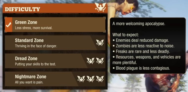 Difficulty screen describing Green Zone (from the stream) | Scrolller
