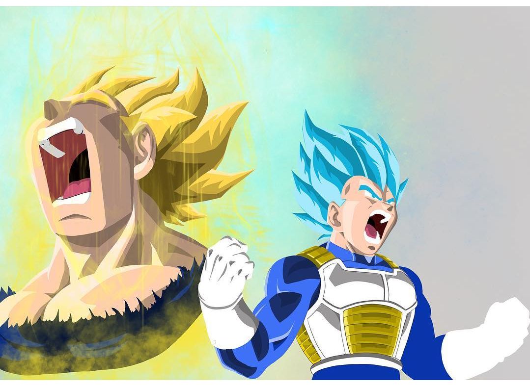 Digital art Vegeta obsession time again.. Final explosion two different forms... Procreate🤙🎨🎨 ...
