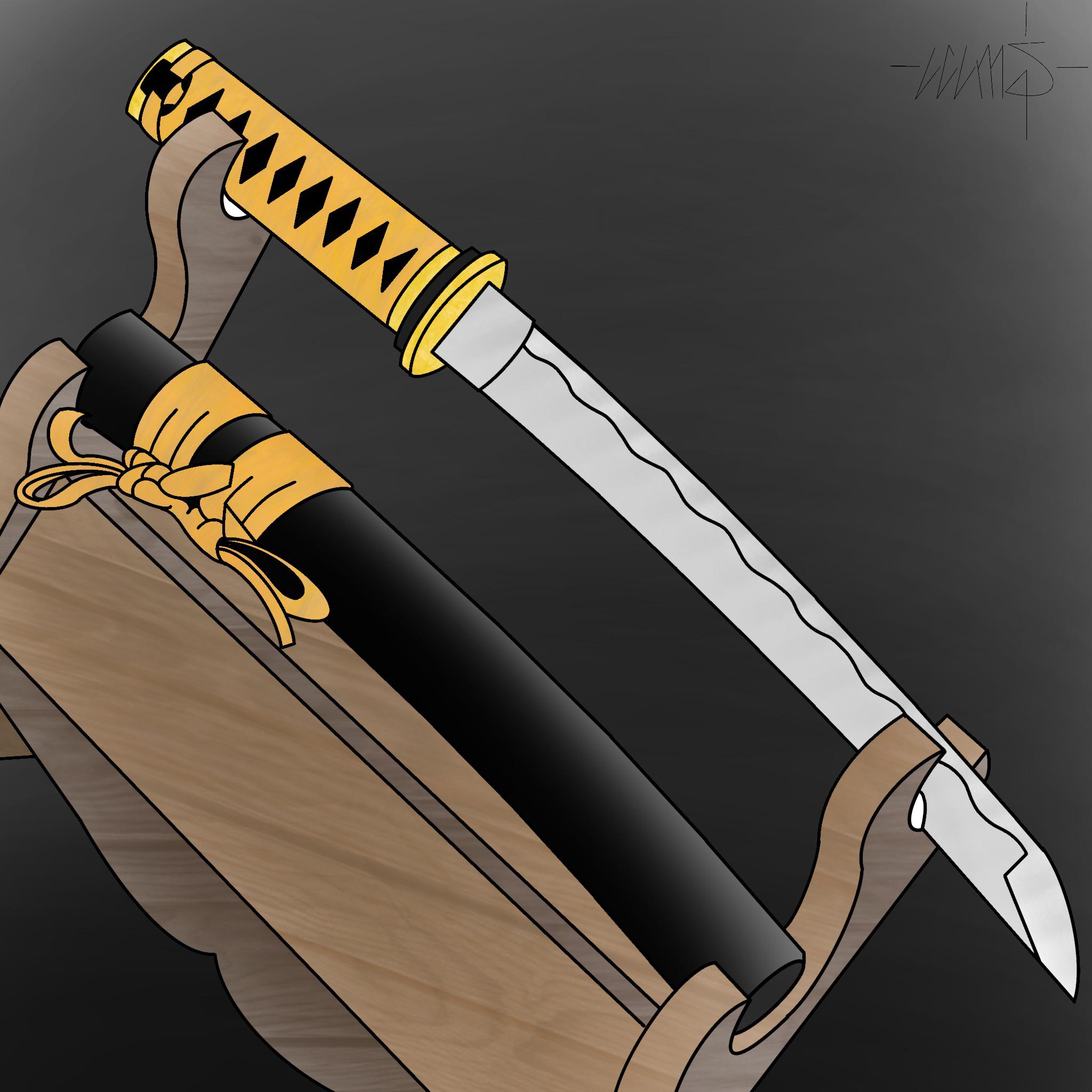 Digital drawing of a tantō | Scrolller