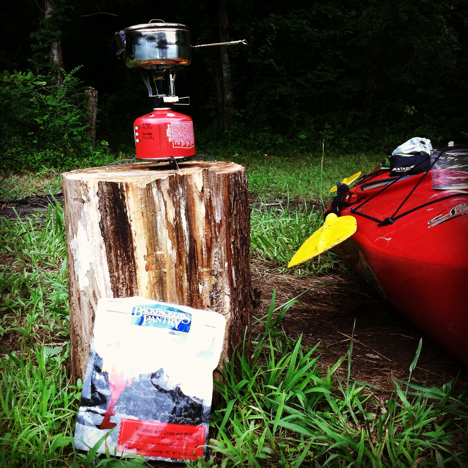 Dinner on the Lake, Kayak pit stop with some Mountain House | Scrolller