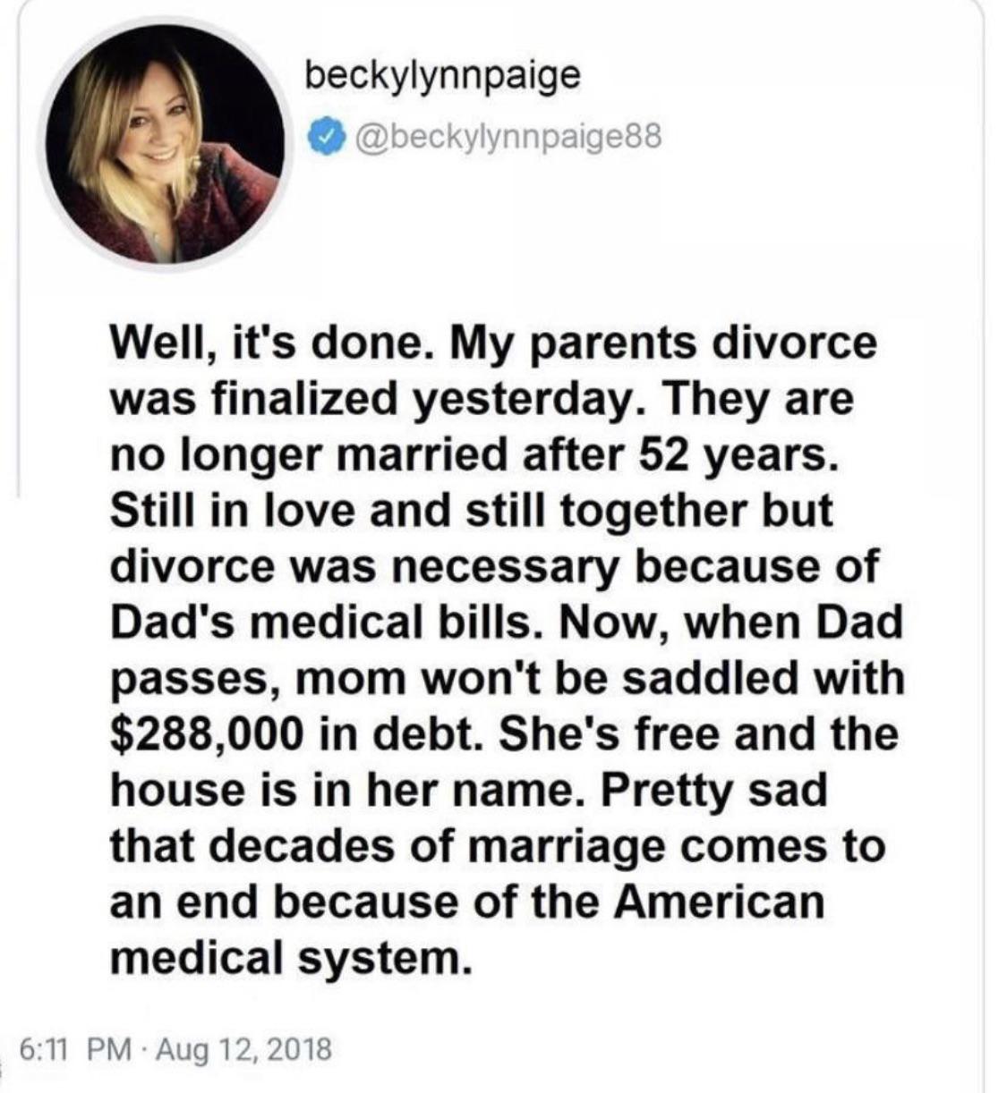 Divorce caused by Medical debt | Scrolller