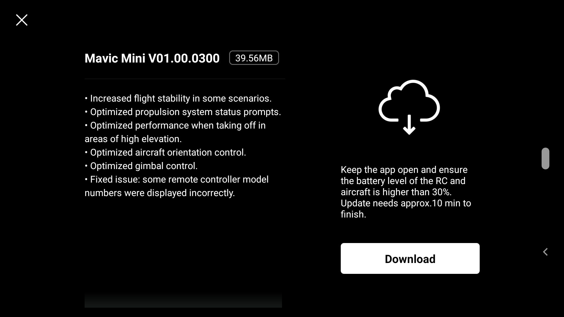 DJI Mavic Mini Firmware V01.00.0300 Update | Scrolller