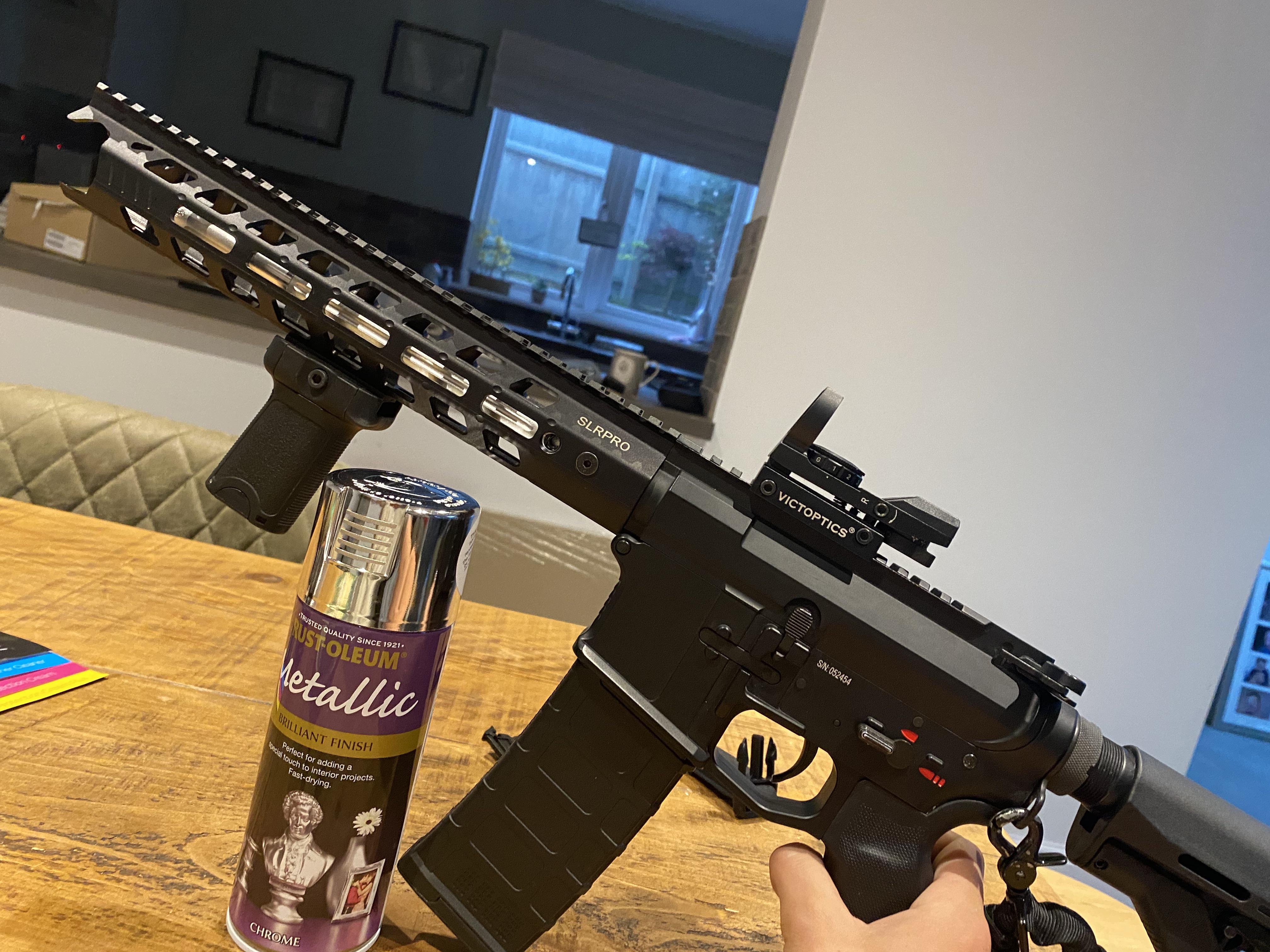 Do I spray the hand guard and upper receiver chrome ? | Scrolller