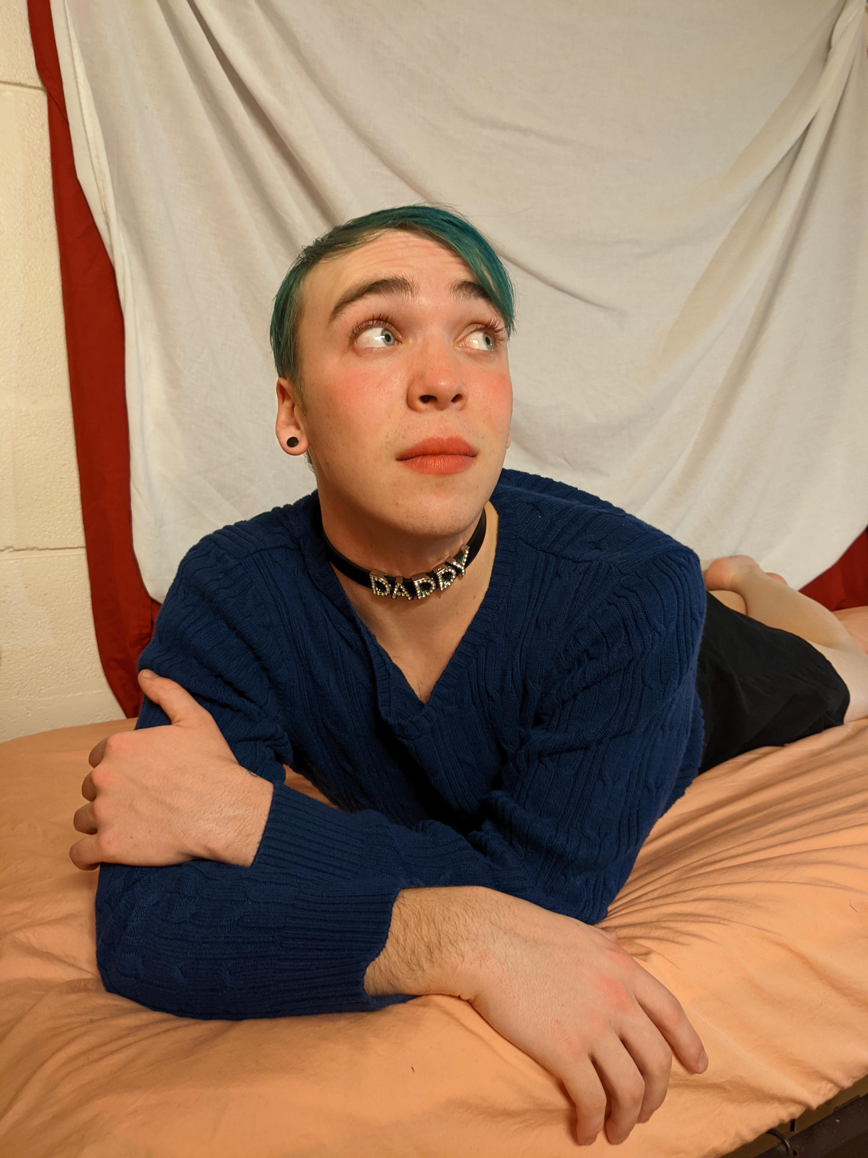 Do you like my collar🥺 I'm wearing it for you... | Scrolller