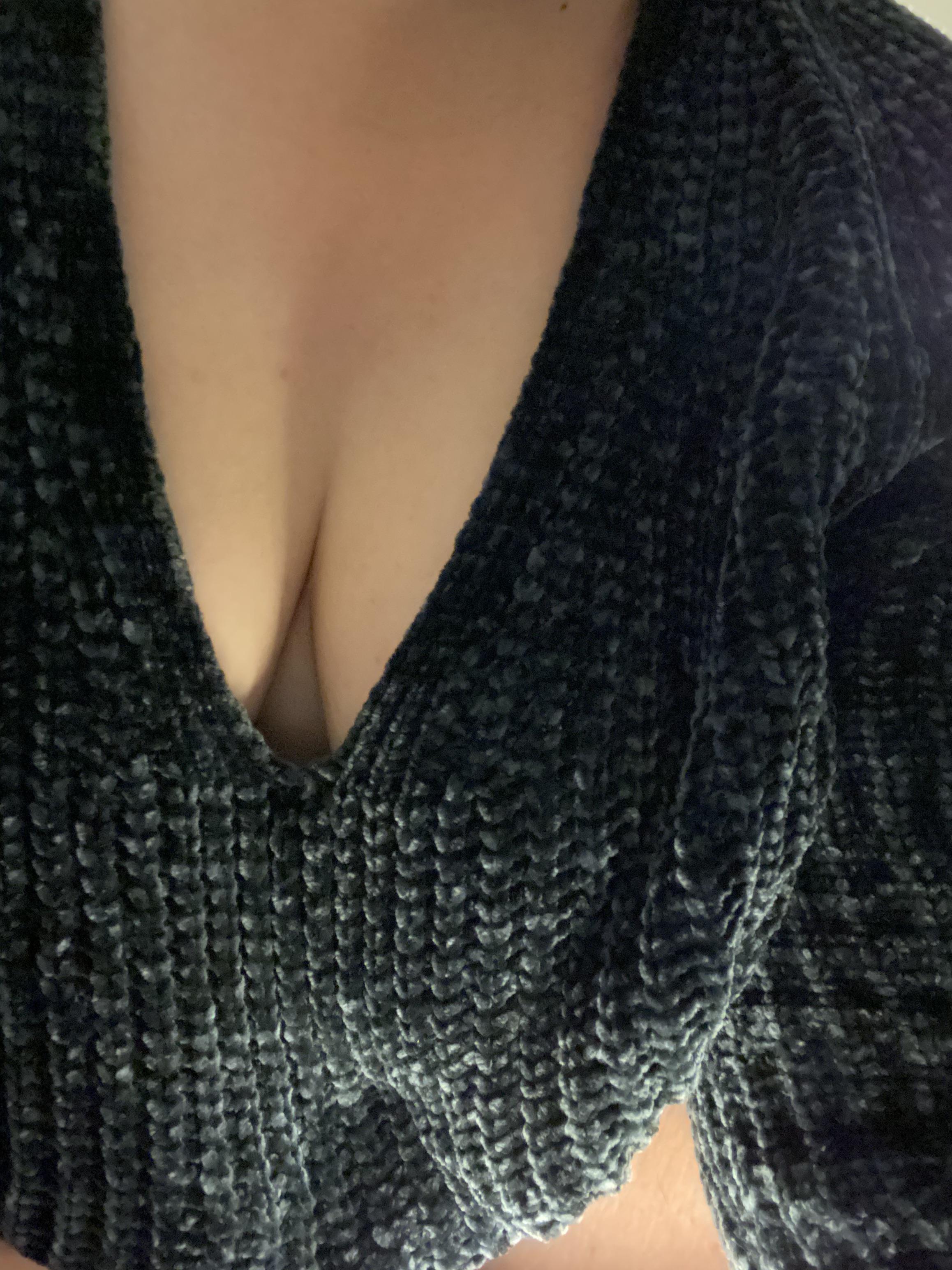 Do you think my cleavage or sweater is softer? | Scrolller