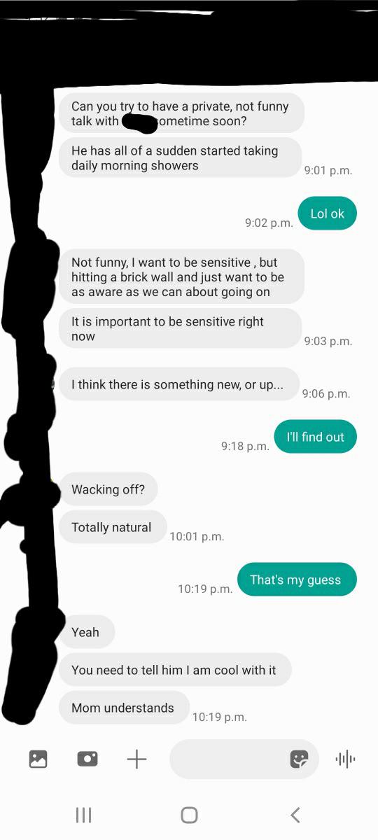 Does the kid really need to know his mom is ok with him masturbating?? Is this weird?! | Scrolller