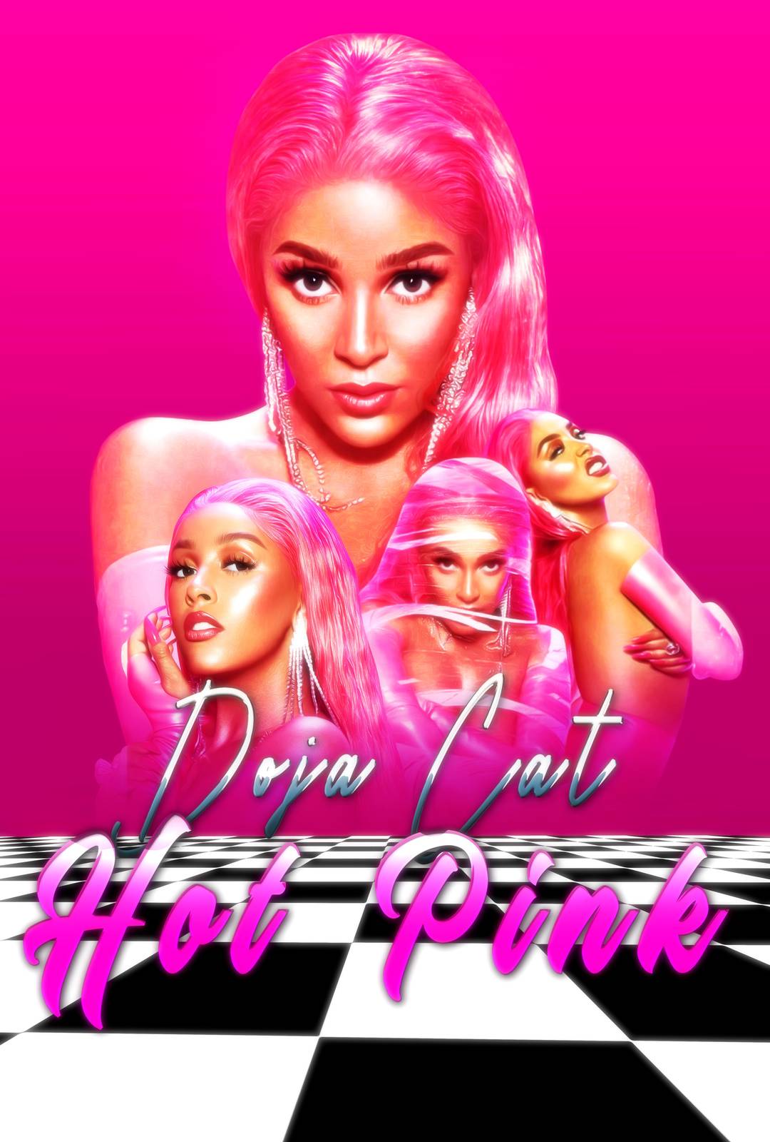 Doja Cat Hot Pink Retro Style Poster Scrolller 6254