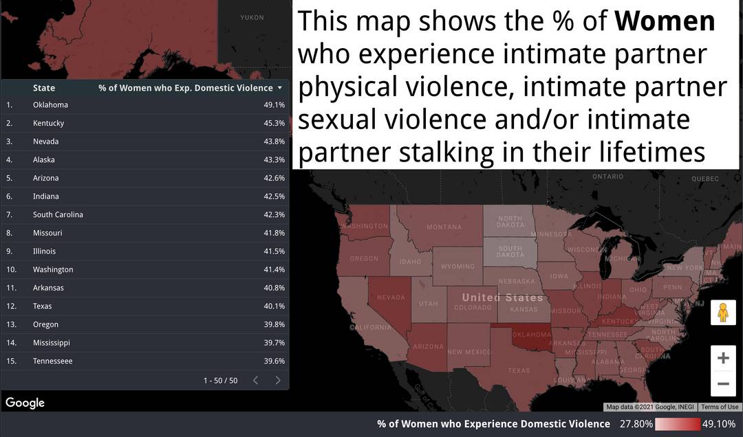 Domestic Violence Against Women | By US State | [OC] | Scrolller