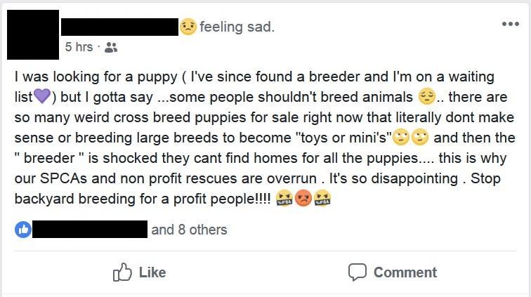 Don't go to breeders but I already did? | Scrolller