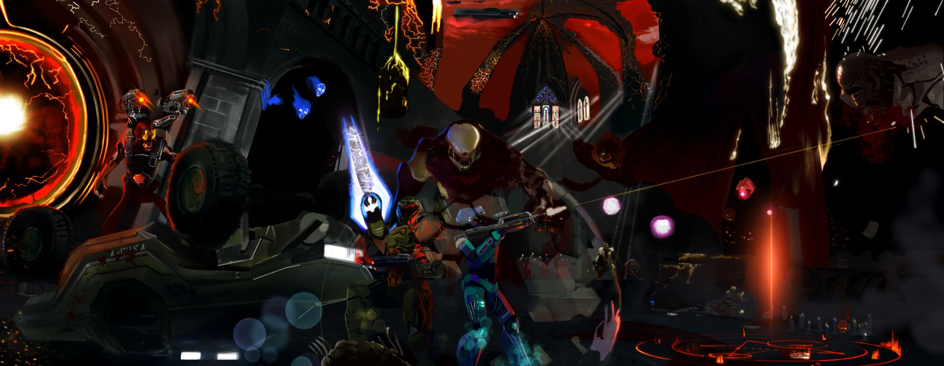 Doom x Halo art my friend did, featuring my MCC Spartan and the Doom Slayer, of course! | Scrolller