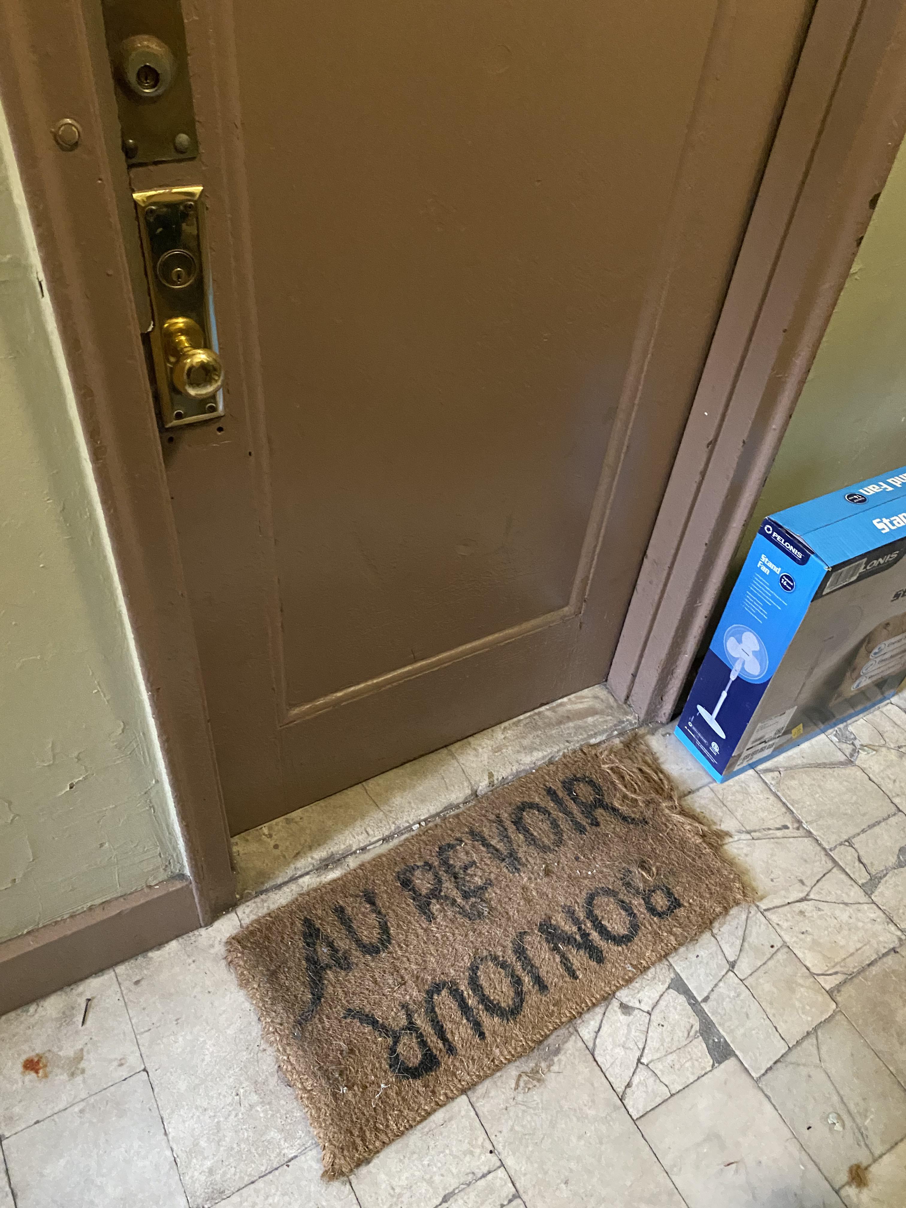 Doormat in my building that's constantly facing the wrong way | Scrolller