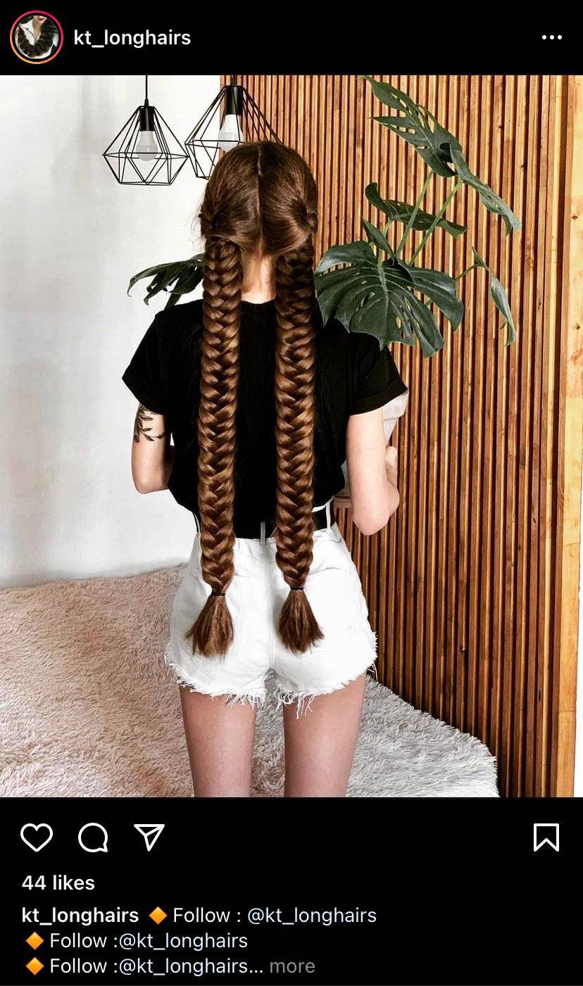 Double braided long hair…look how thick those braids are! | Scrolller